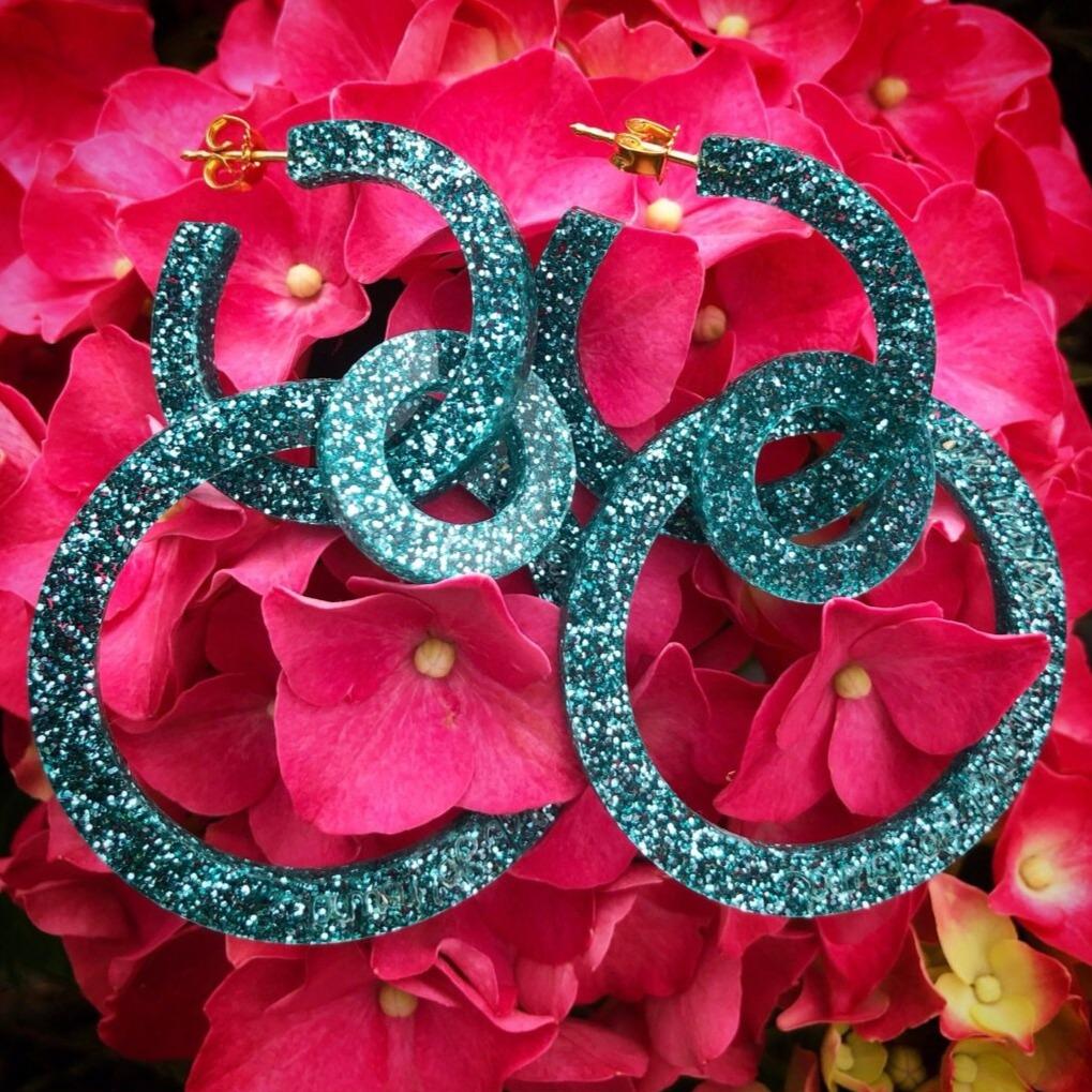 Glitter Green Lavish Loops – Pastel & Neon